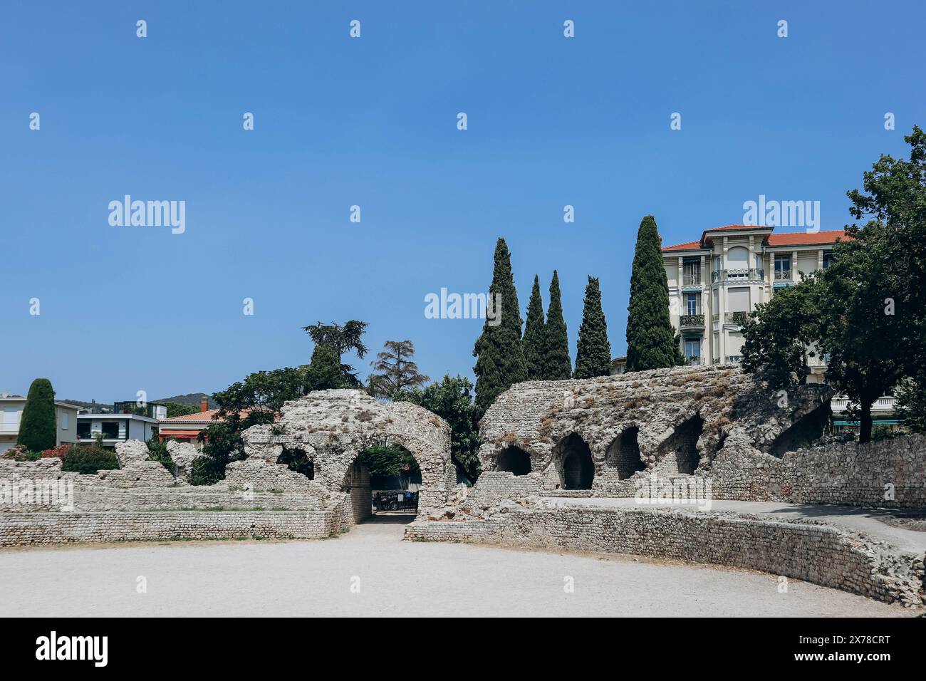 The Arenes de Cimiez, a Roman amphitheater located in Nice in the ...