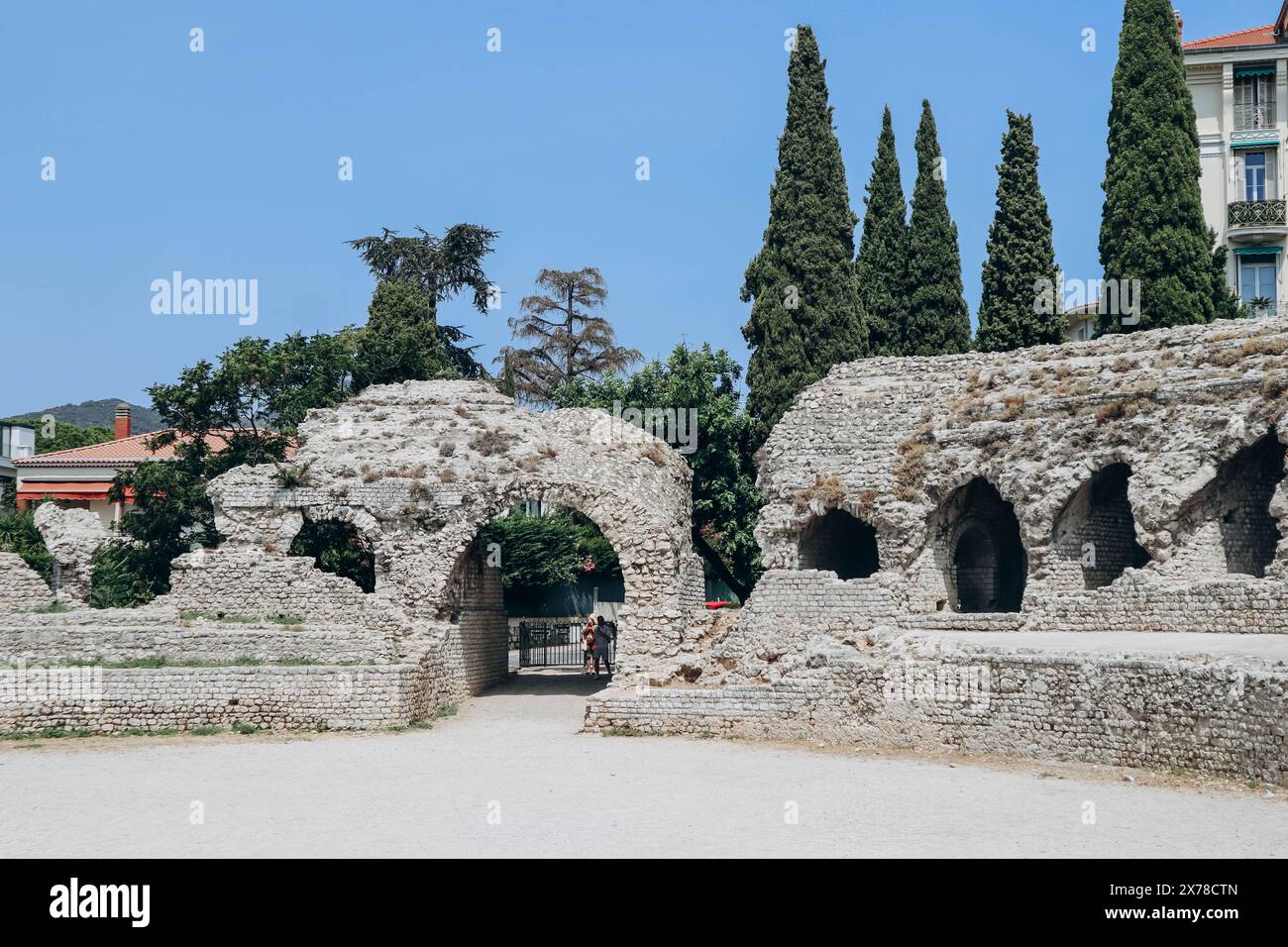 The Arenes de Cimiez, a Roman amphitheater located in Nice in the ...