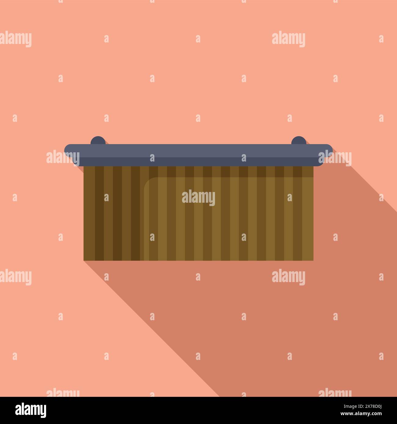 Stylish flat design vector illustration of a reception desk with shadow ...