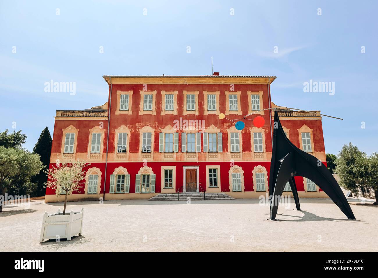 Facade of the Matisse Museum in Nice, located in the Villa des Arenes ...