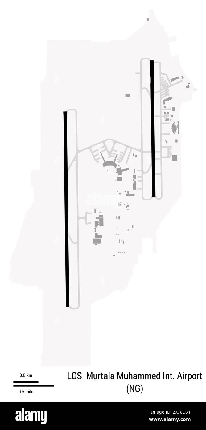 Map of Murtala Muhammed International Airport in Lagos (Nigeria). IATA ...