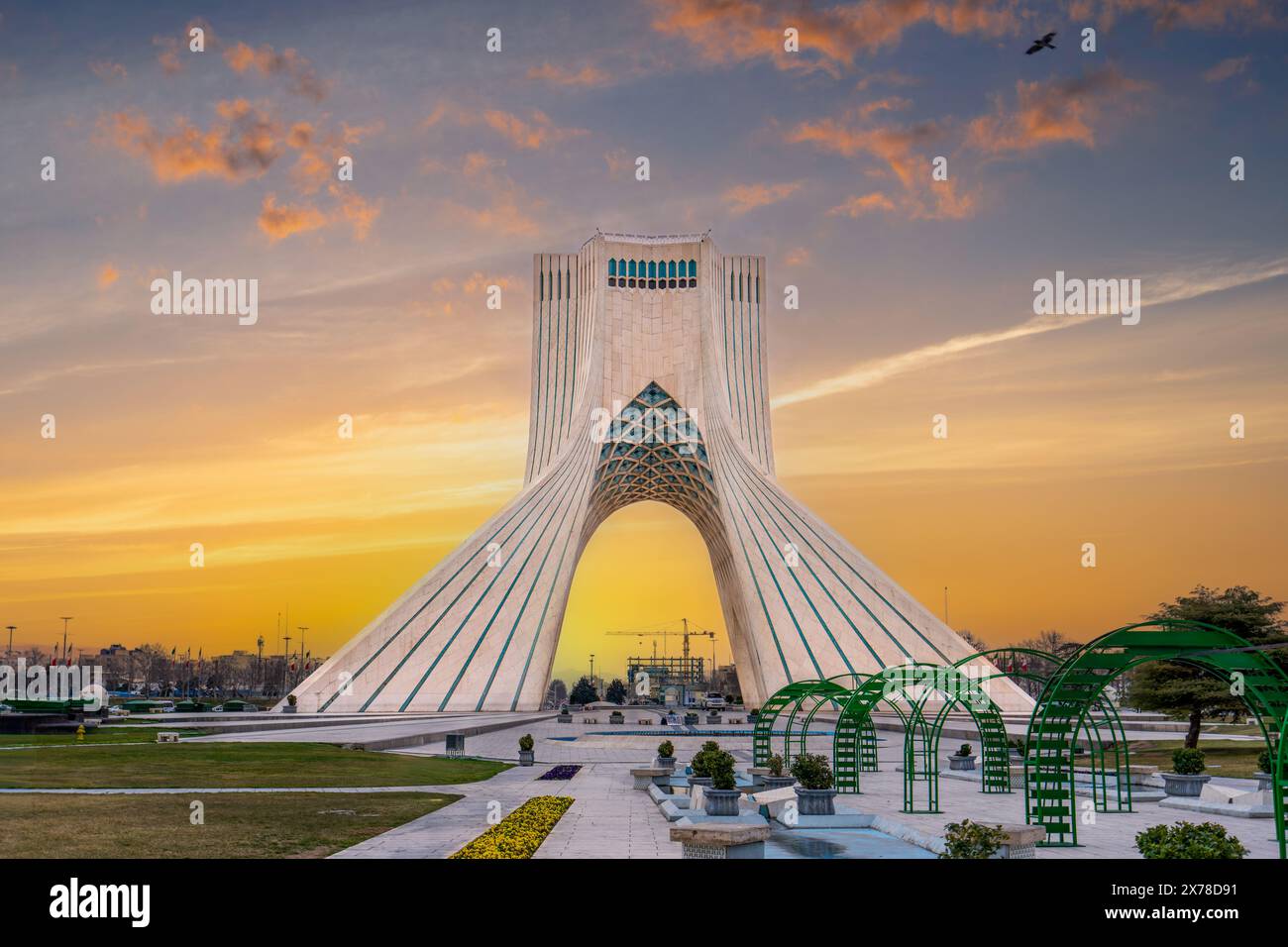 At sunset, locals enjoy a leisurely evening at this iconic landmark in ...