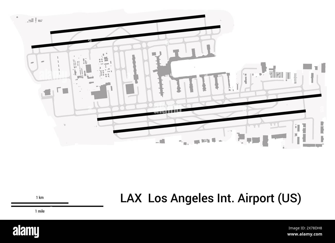 Map of Los Angeles International Airport in Los Angeles (United States ...