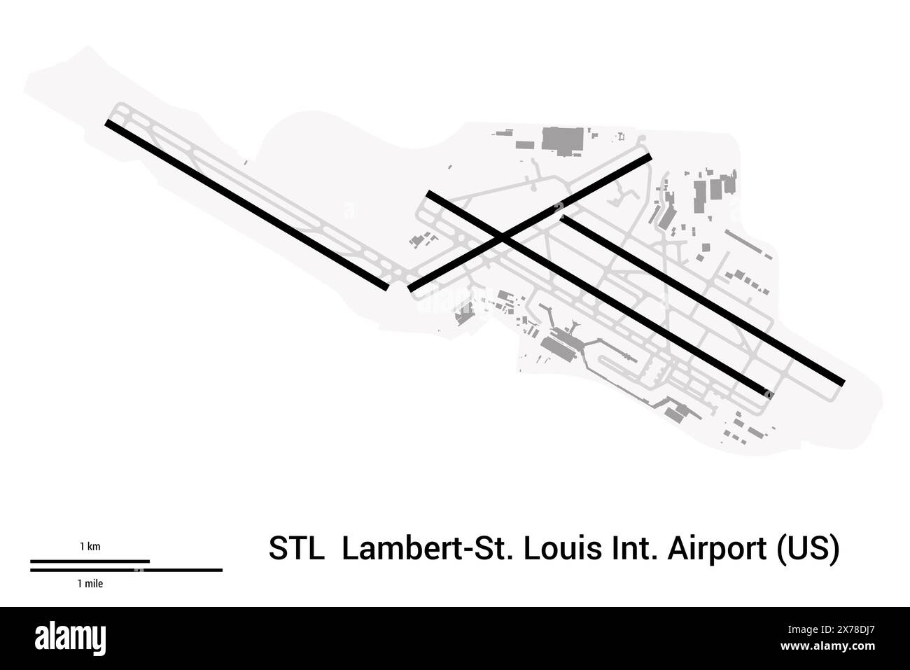Map of Lambert-St. Louis International Airport in St Louis (United ...