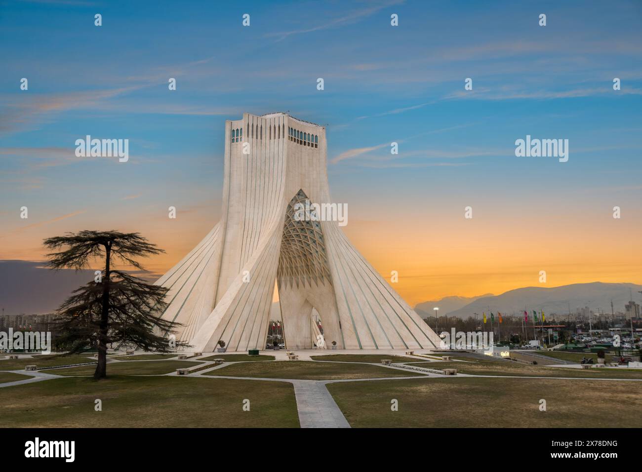 At sunset, locals enjoy a leisurely evening at this iconic landmark in ...