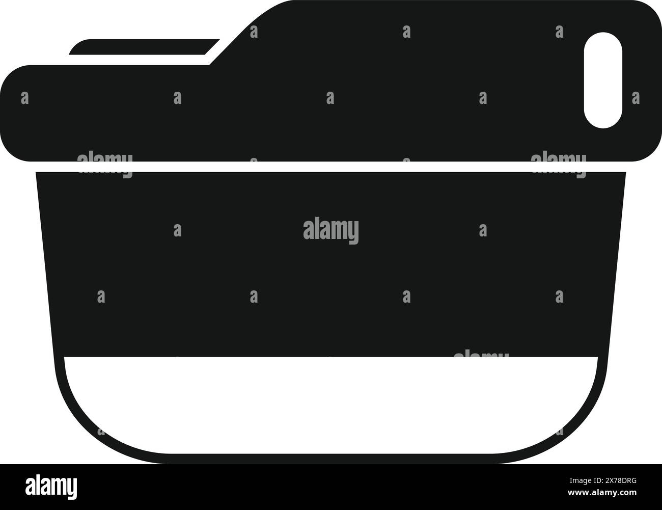 Simple, black and white silhouette of a folder icon, isolated on a pure white background Stock ...