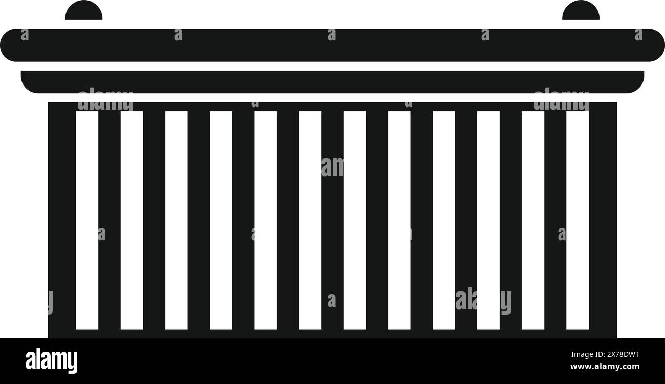 Vector illustration of a black silhouette icon representing an ionic ...