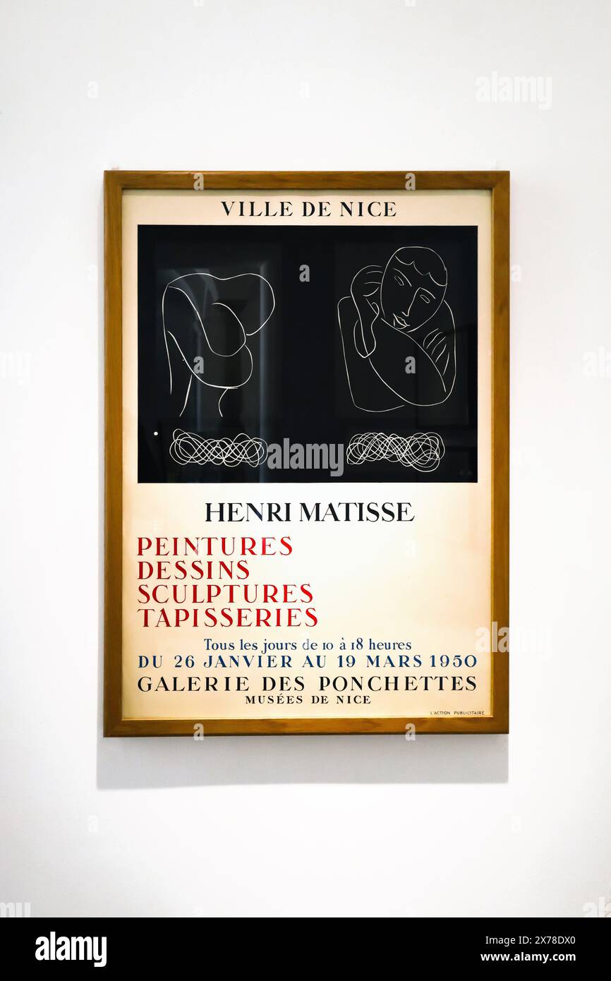 Nice, France - November 20, 2023: Poster for the exhibition "Henri ...