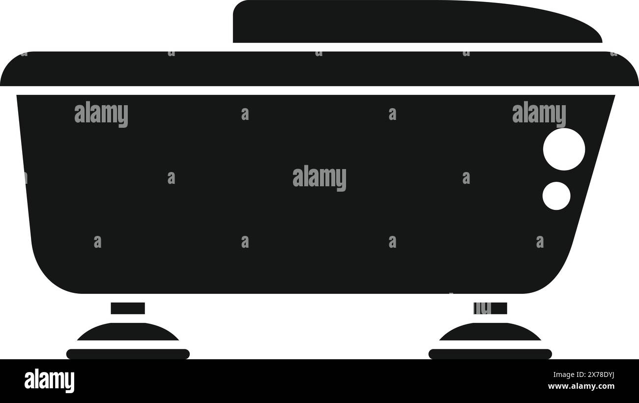 Vector illustration of a classic clawfoot bathtub silhouette, ideal for bathroomrelated designs ...