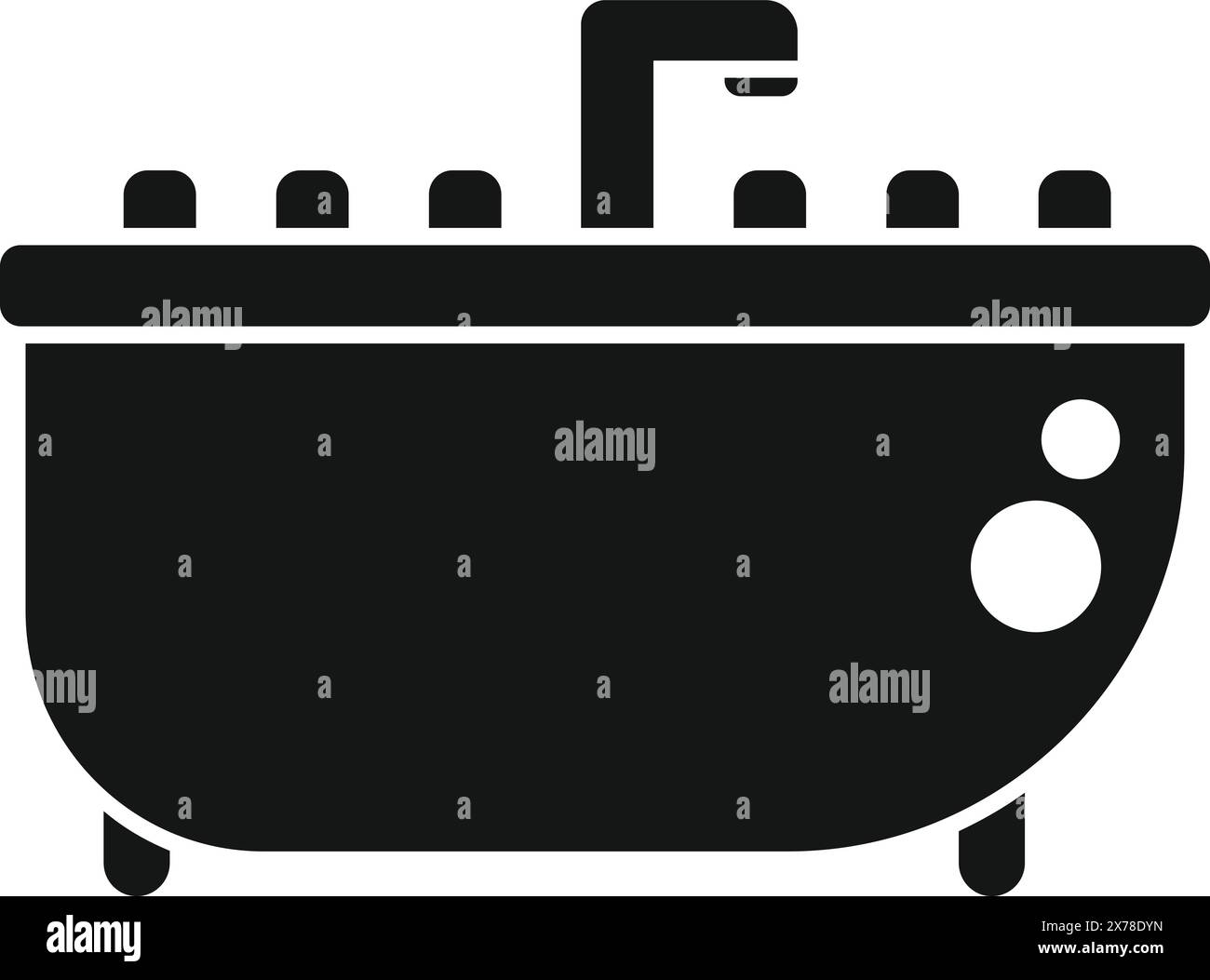 Vintage clawfoot tub silhouette in black, a classic and elegant bathroom fixture for luxury ...