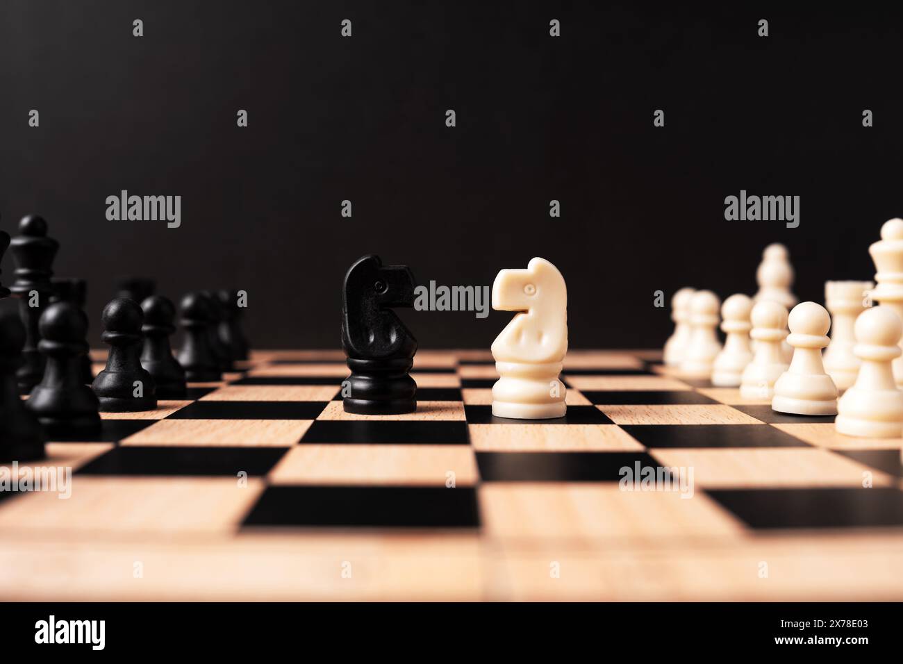 Knight white pawn chess face off with black knight chess black ...