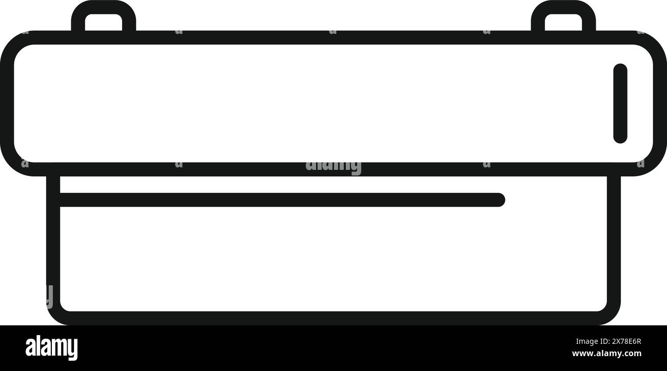 Black and white line art of a simple briefcase icon for various design ...