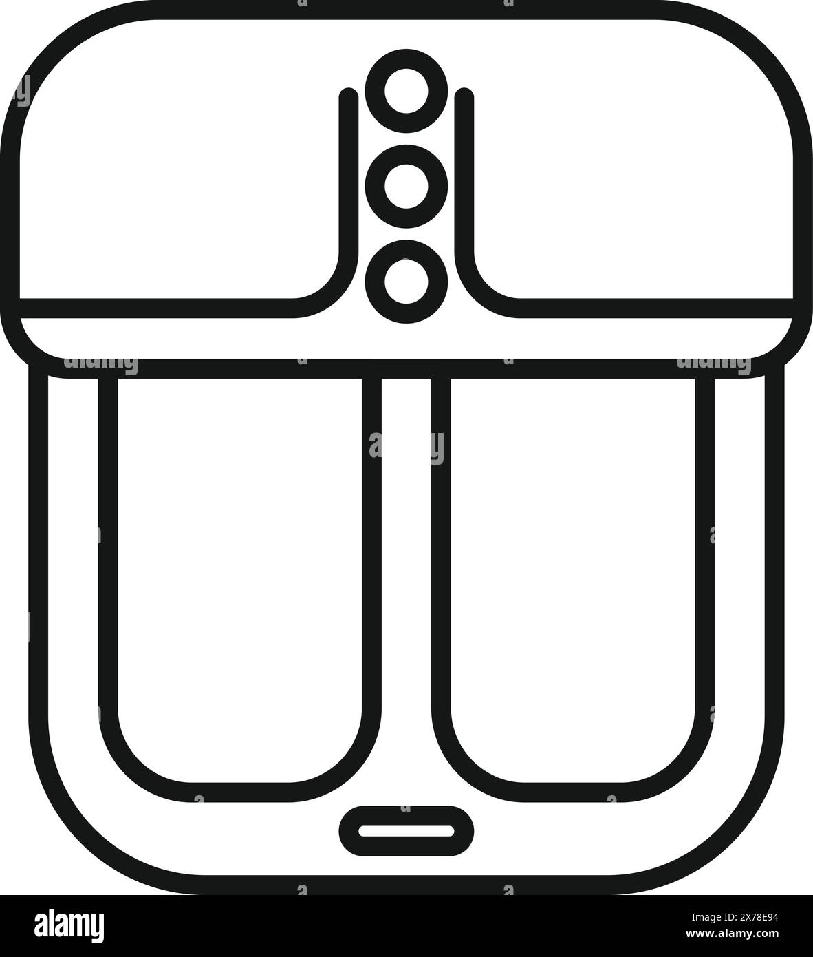 Minimalist black and white backpack icon line art vector illustration ...