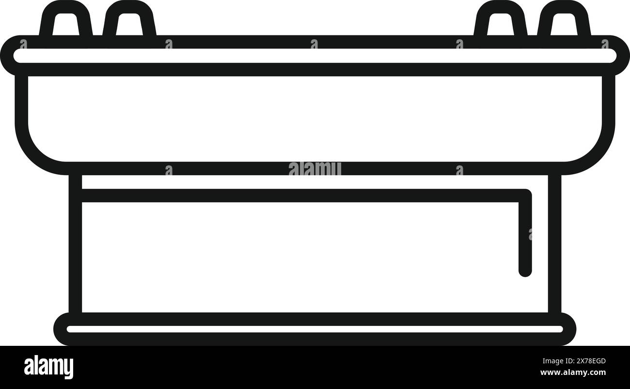 Black outline illustration of a classic bathtub, ideal for web and ...