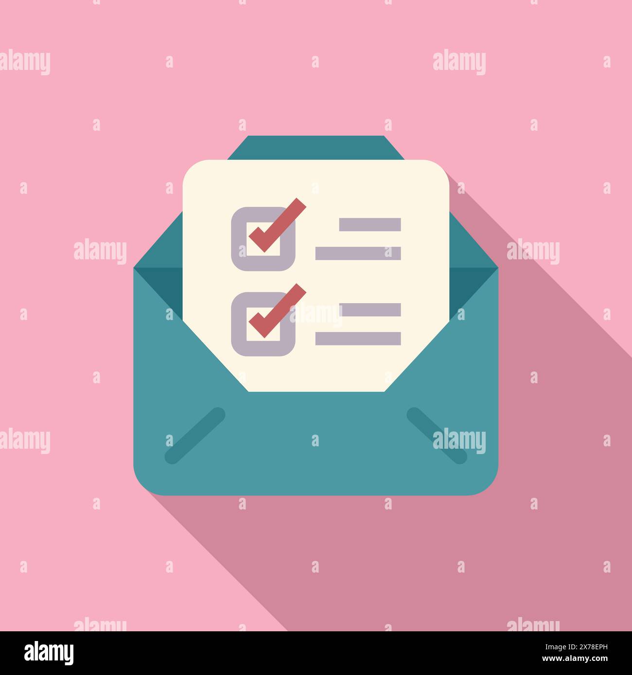 Modern vector illustration featuring a stylized envelope with a ...