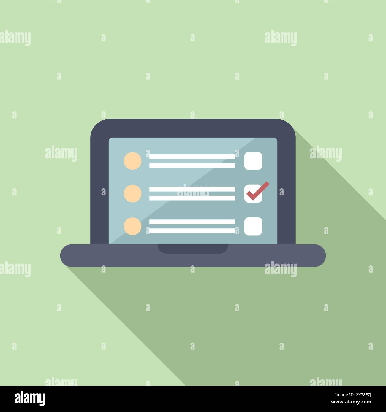 Vector illustration of a modern laptop displaying a checklist, symbolizing task completion Stock ...