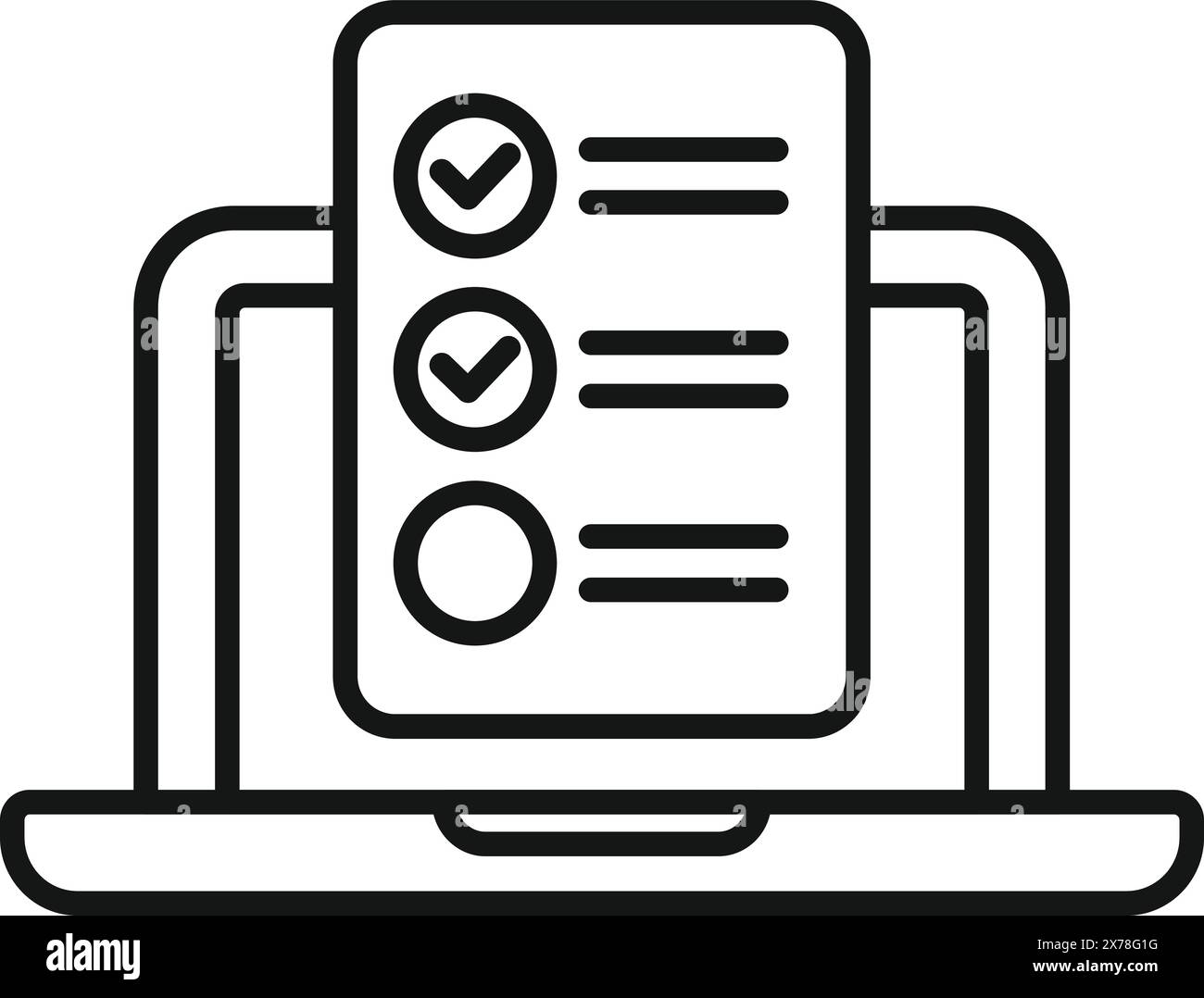 Digital vector illustration of an online checklist concept icon on a ...