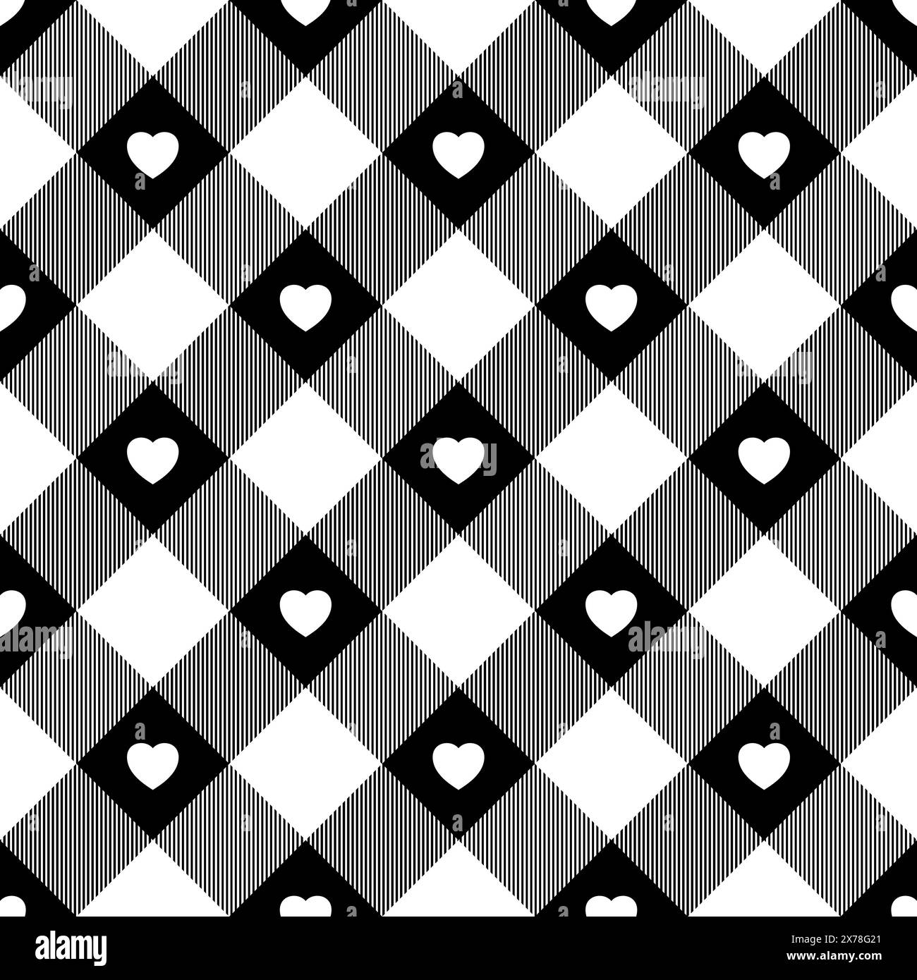 Heart seamless pattern. Repeating plaid tartan pastel color. Check ...
