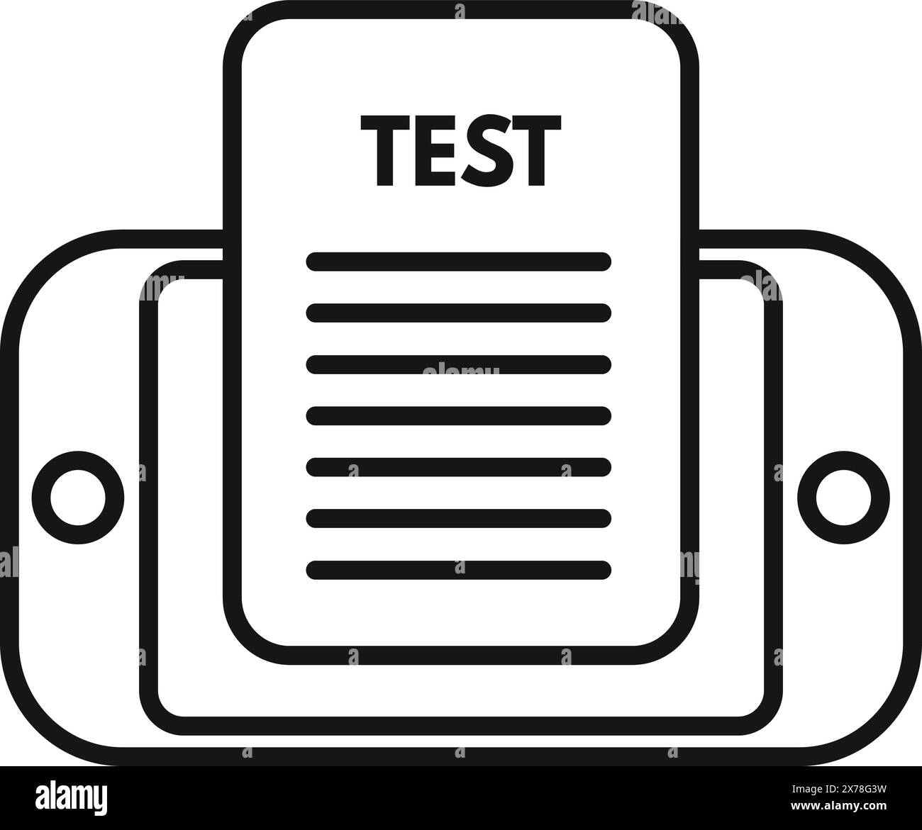 Line art vector illustration of a printer with a test page, ideal for ...