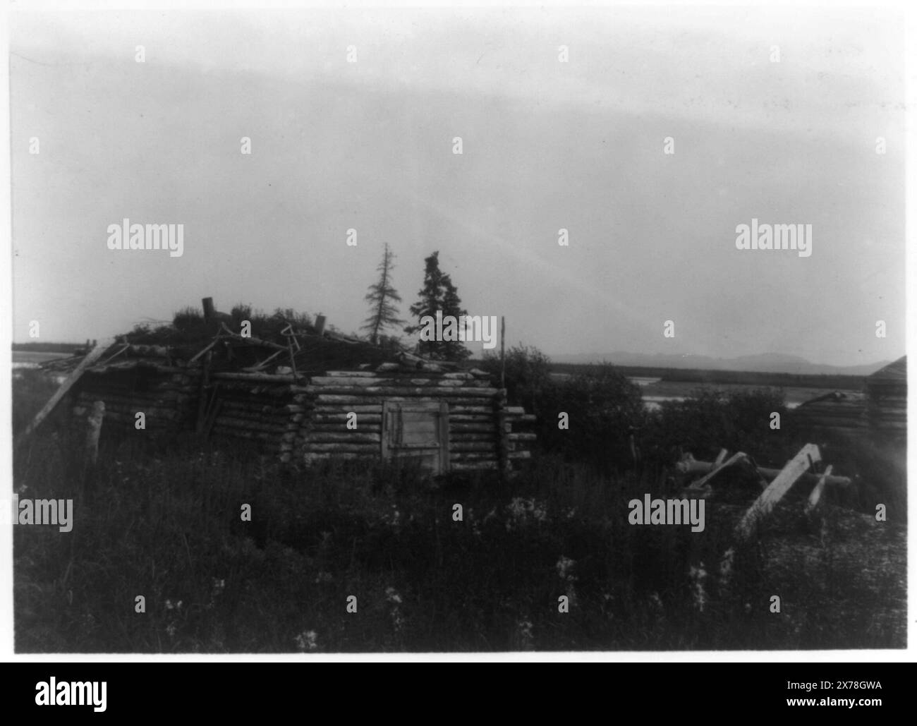 Noatak home, Edward S. Curtis.. Eskimos, Structures, 1920-1930 ...