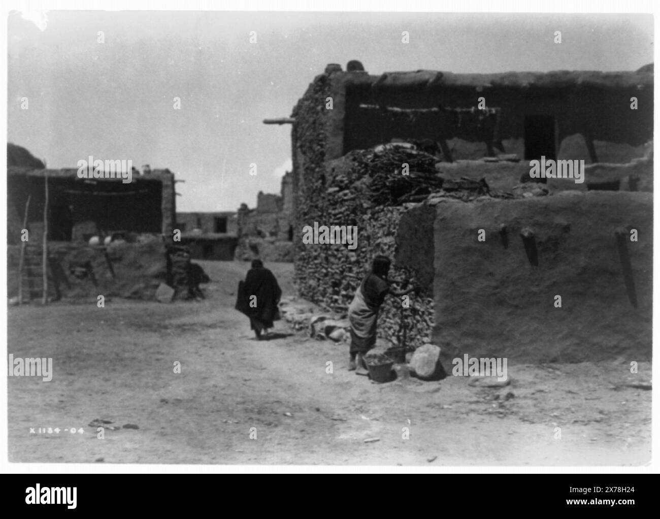 Hopi house builder, Edward S. Curtis Collection., Curtis no. 1134-04 ...