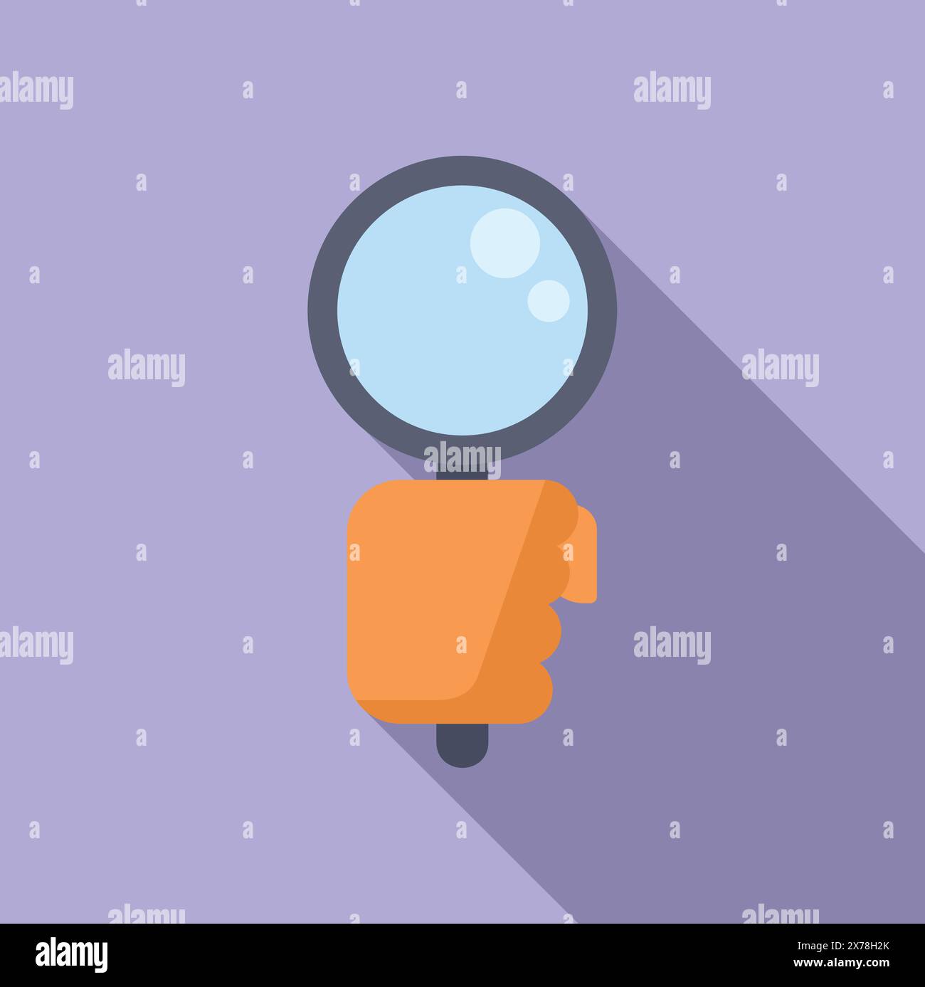 Detailed magnifying glass vector illustration with flat design, perfect ...