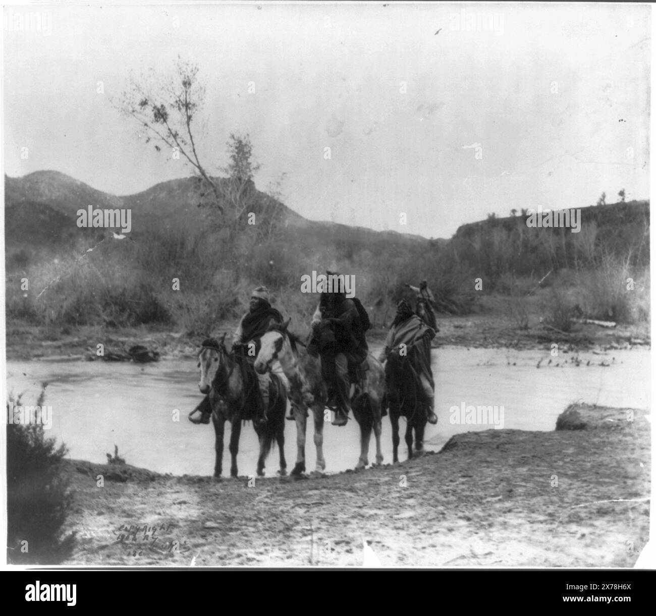 At the ford Apache, Curtis no. 130., LC no. 35., E.S. Curtis., Forms ...