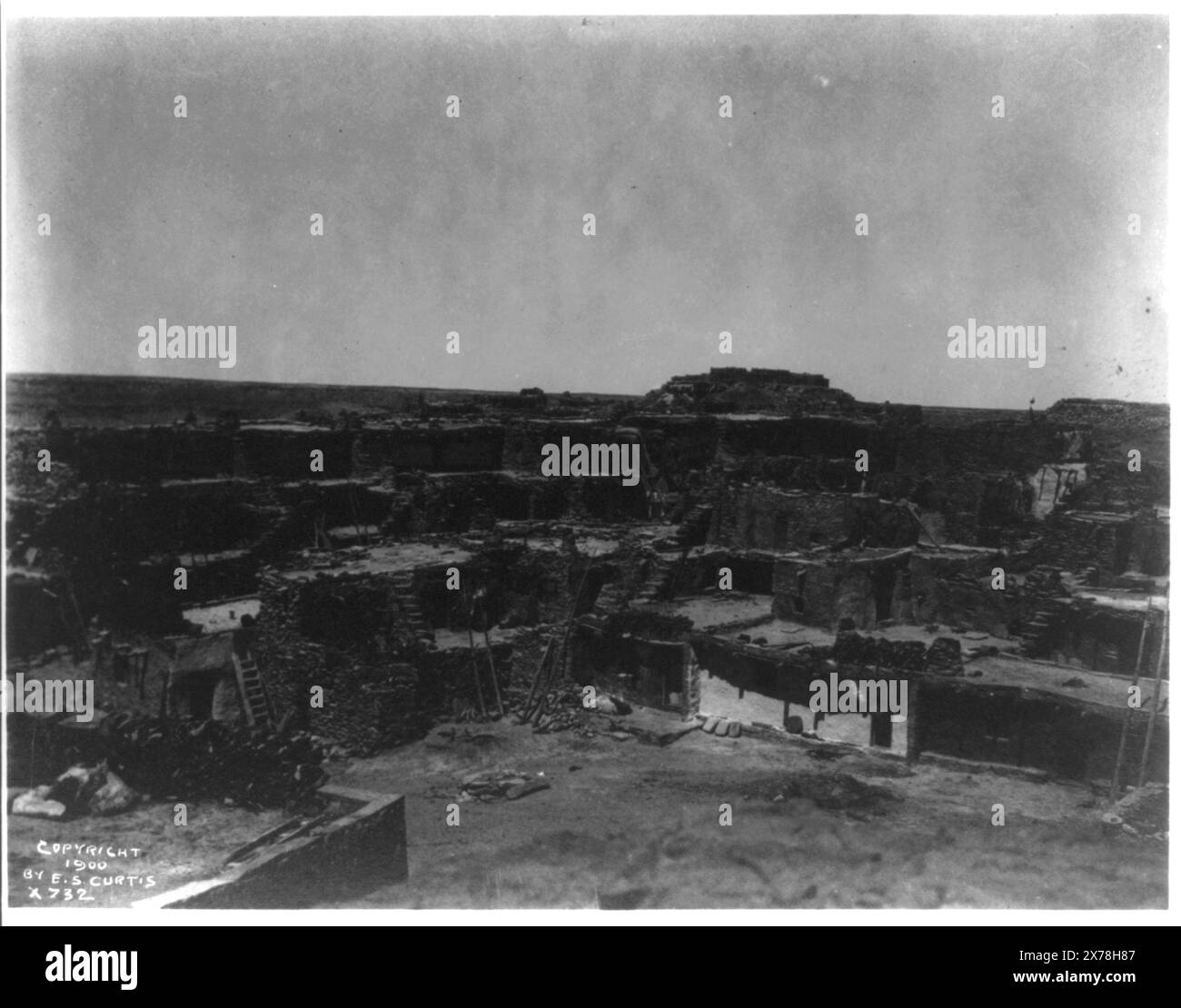 Mishongnovi, Middle Mesa Pueblo, Title from item., Curtis no. 732., E.S ...