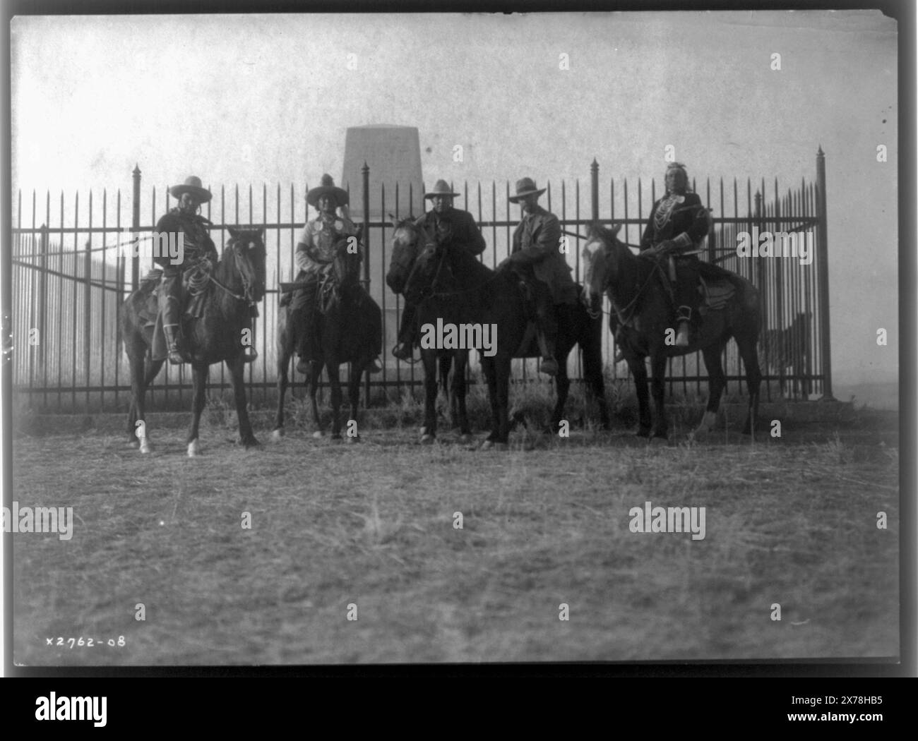Custer monument and group, Curtis no. 2762-08., Men identified by ...