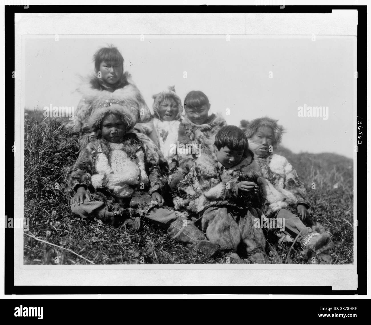 Nunivak children, Title from item., Forms part of: Edward S. Curtis ...