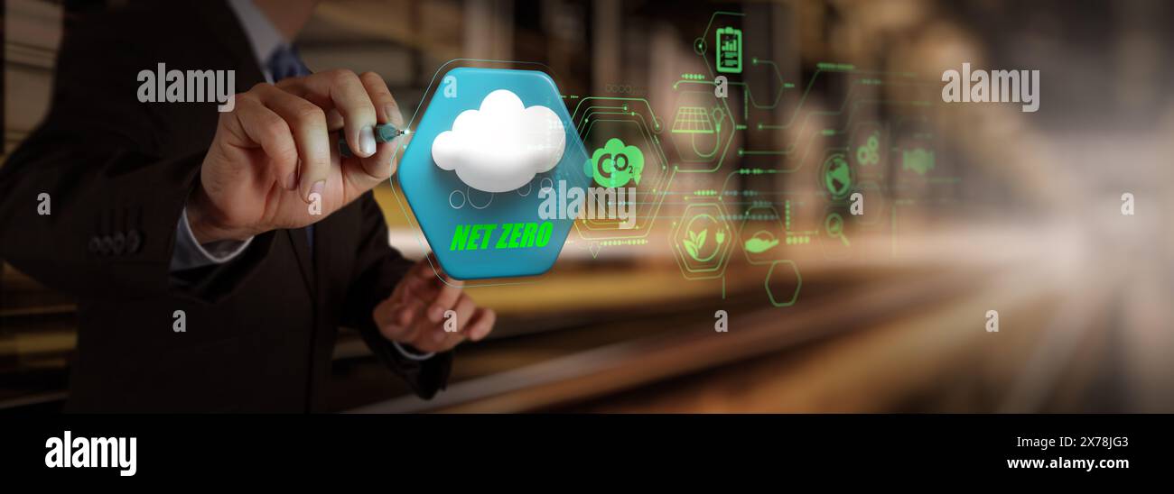 Businessman working virtual computer to manage online development net ...