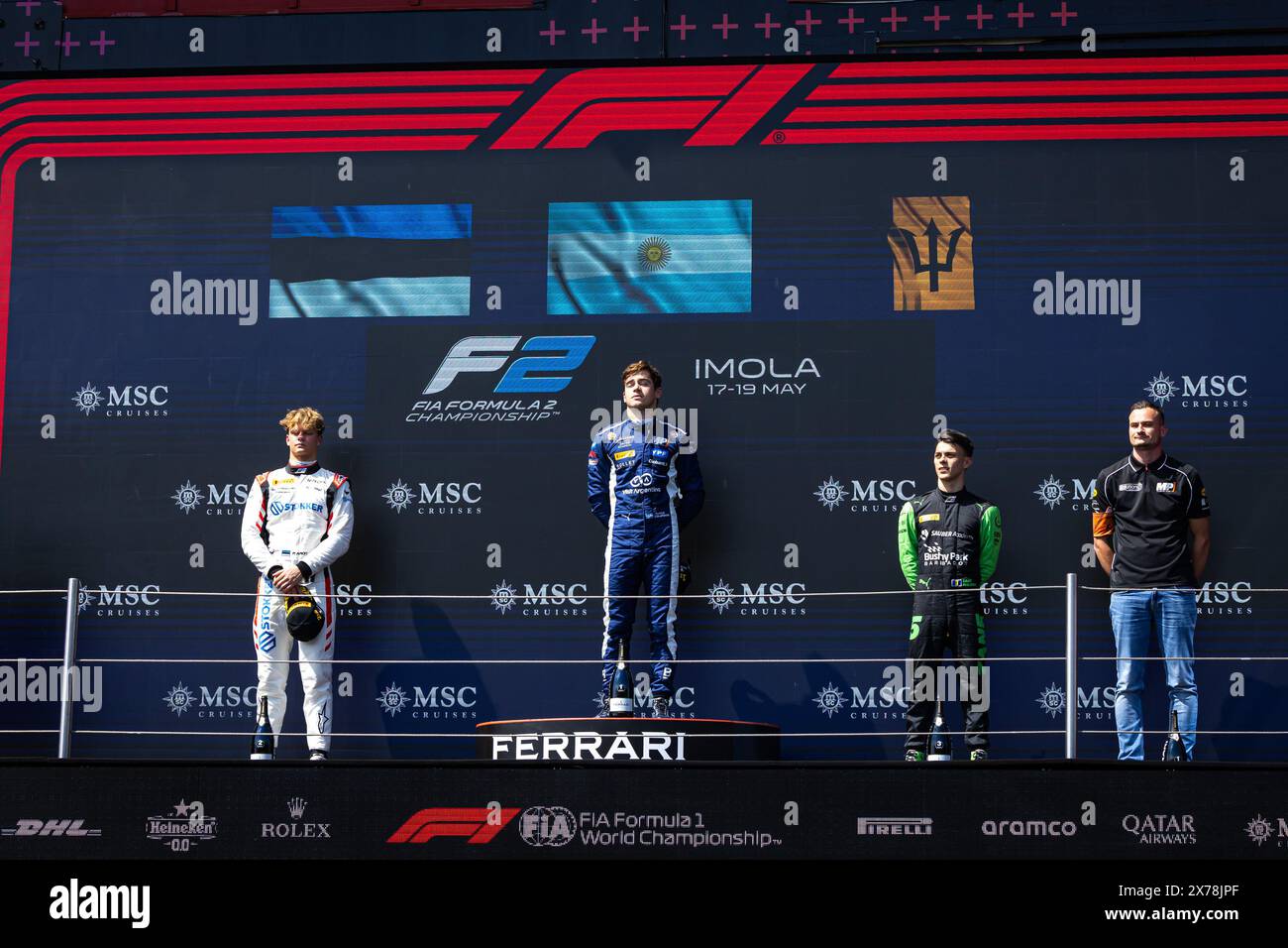 Podium, ARON Paul (est), Hitech Pulse-Eigt, Dallara F2 2024, COLAPINTO ...