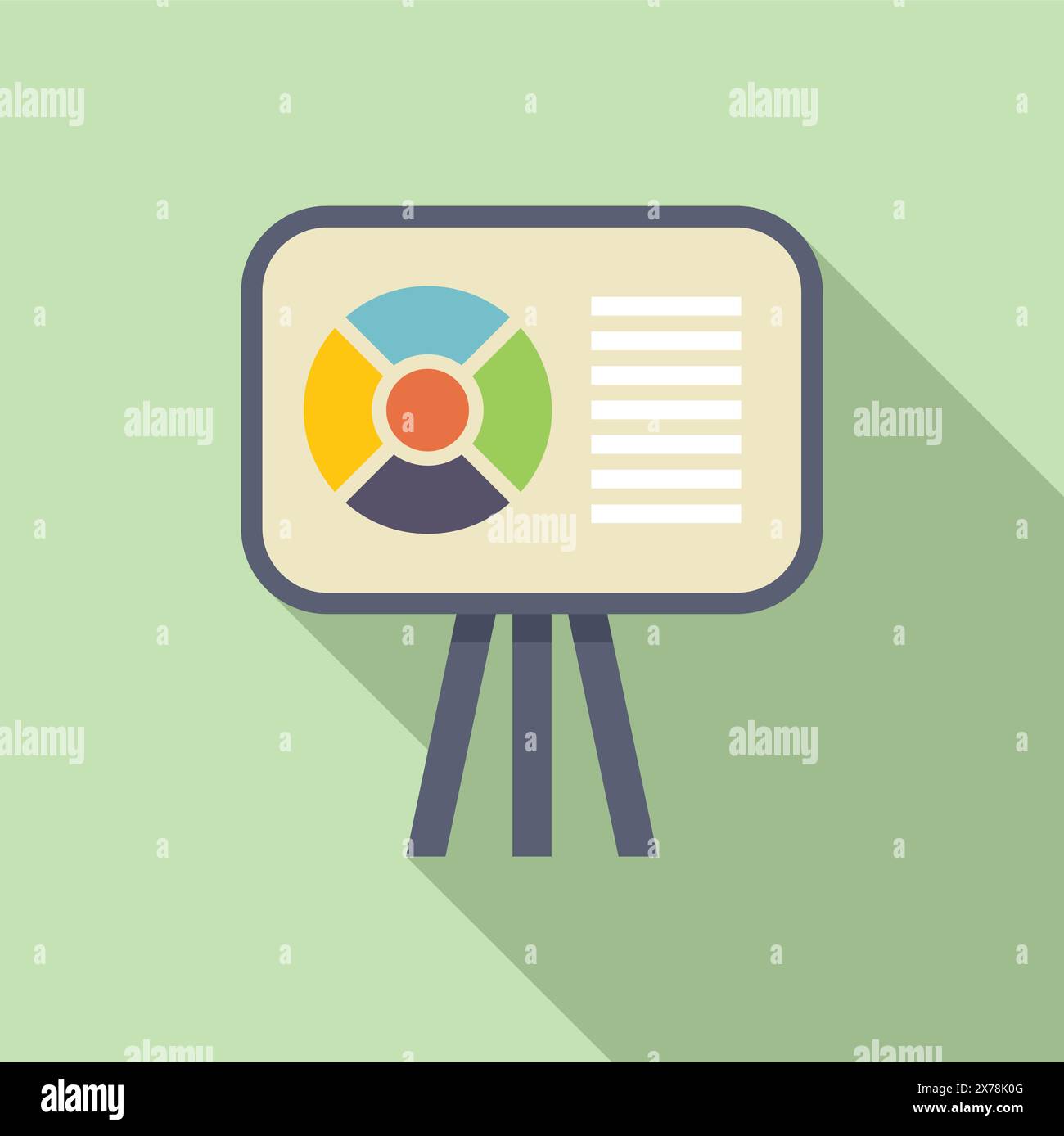 Minimalist vector illustration of a presentation board with chart and ...