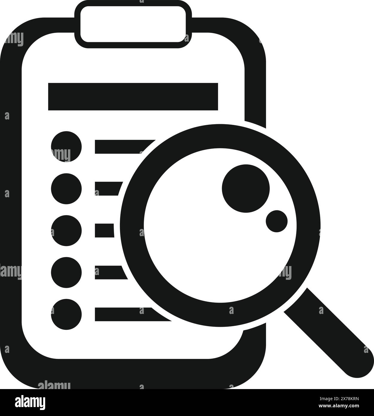 Clipboard inspection icon with magnifying glass and vector illustration ...