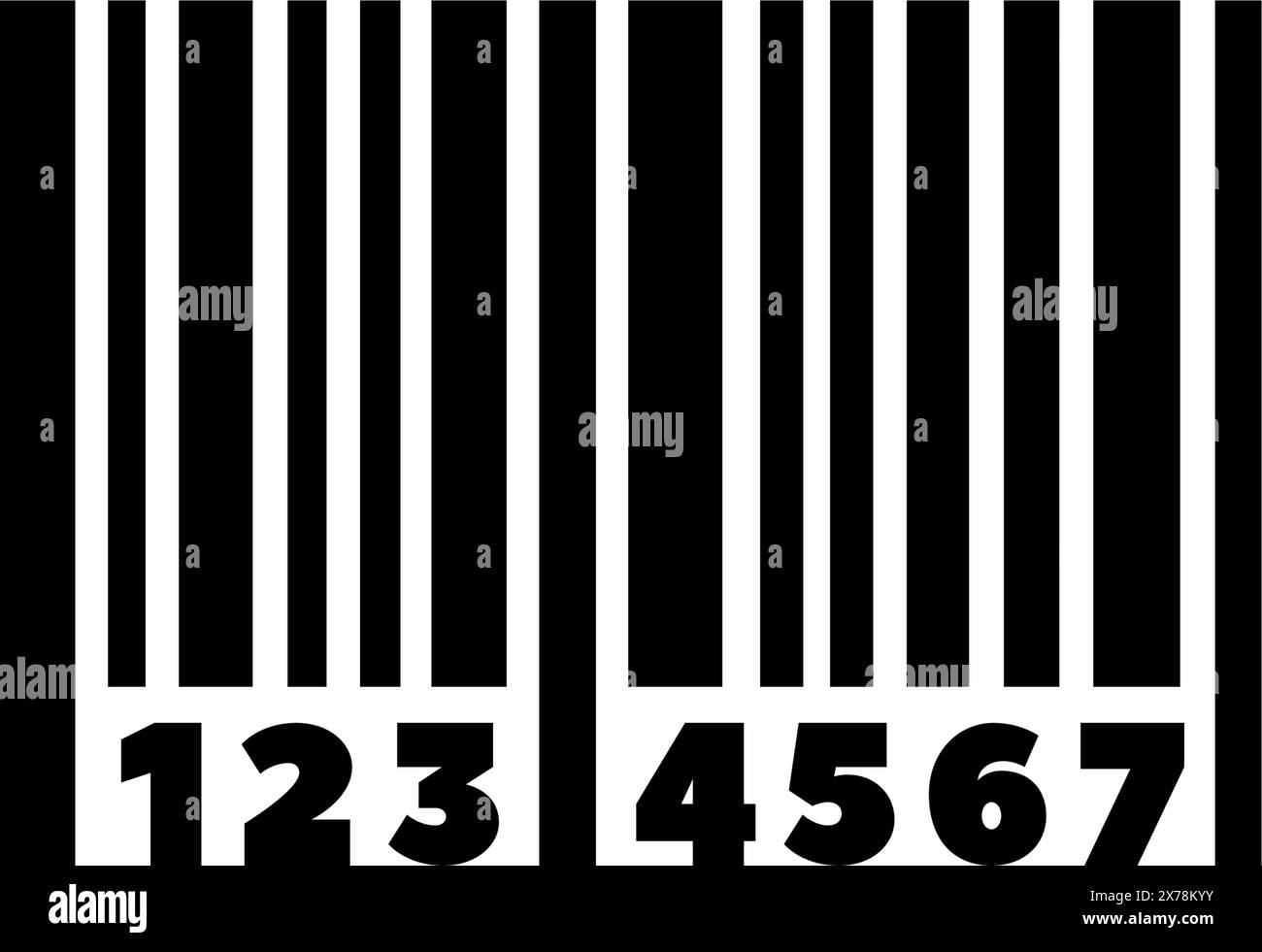 A simple black and white graphic depicting a barcode with the numbers ...