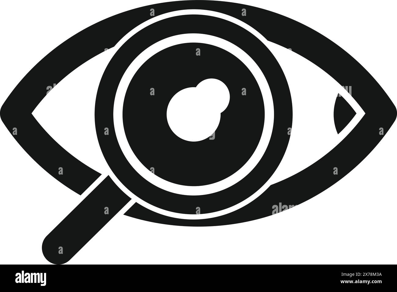 Minimalist black and white vector icon of an eye examination with ...