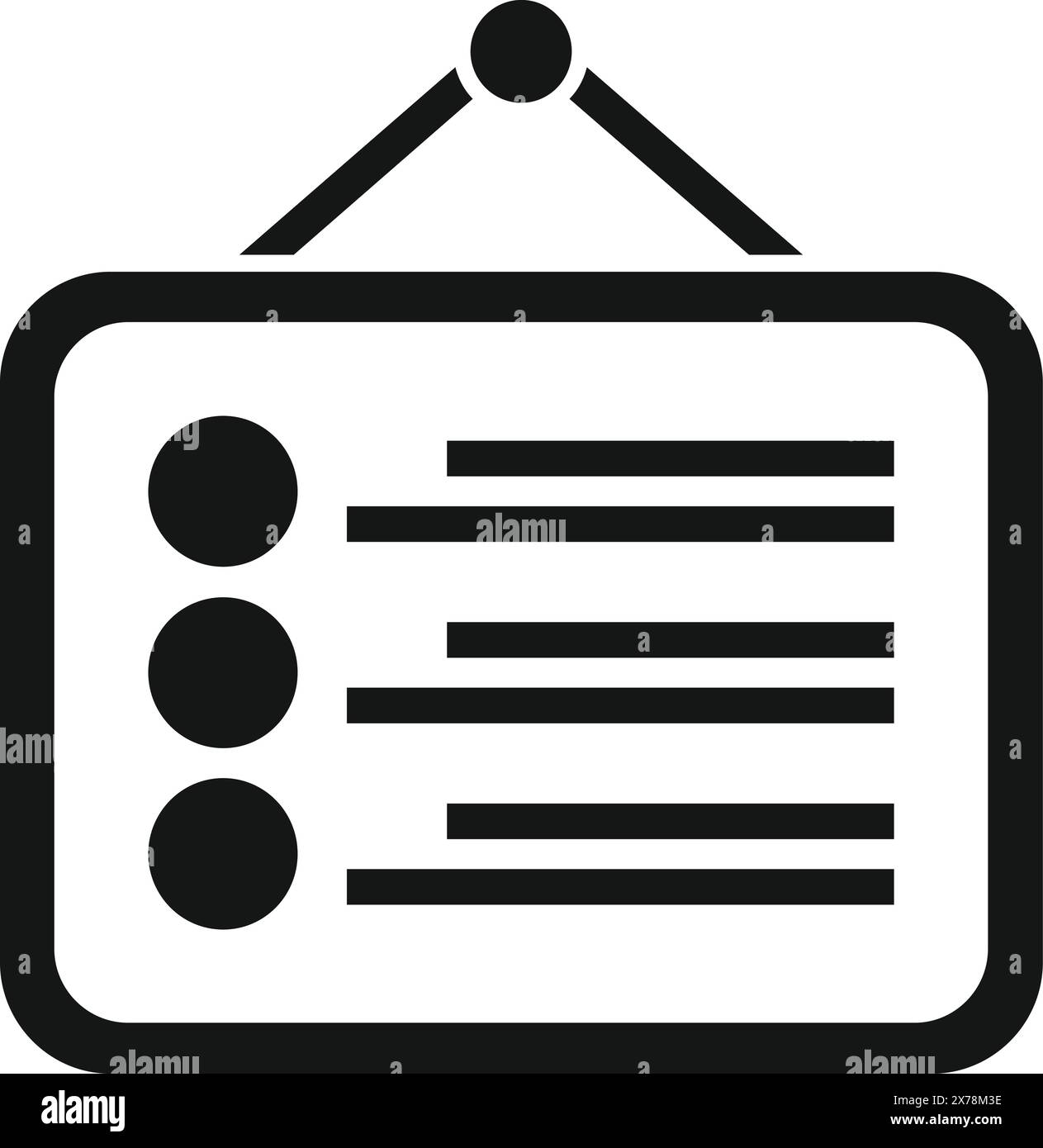 Abstract hanging signboard icon isolated on white background for ...