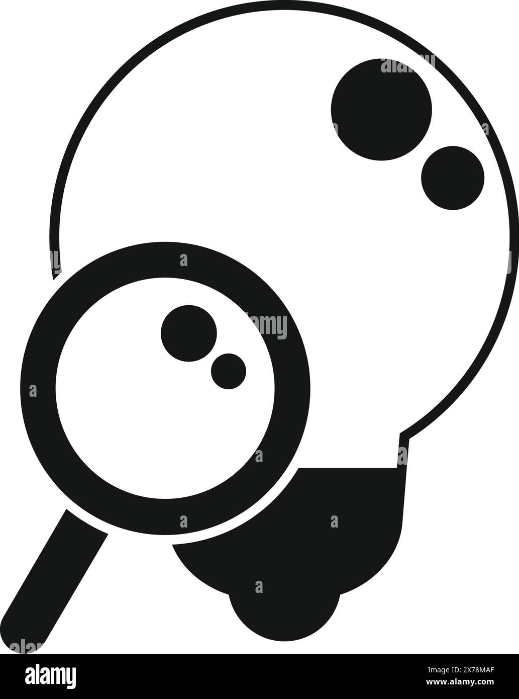 Detailed magnified bacteria icon illustration with scientific ...