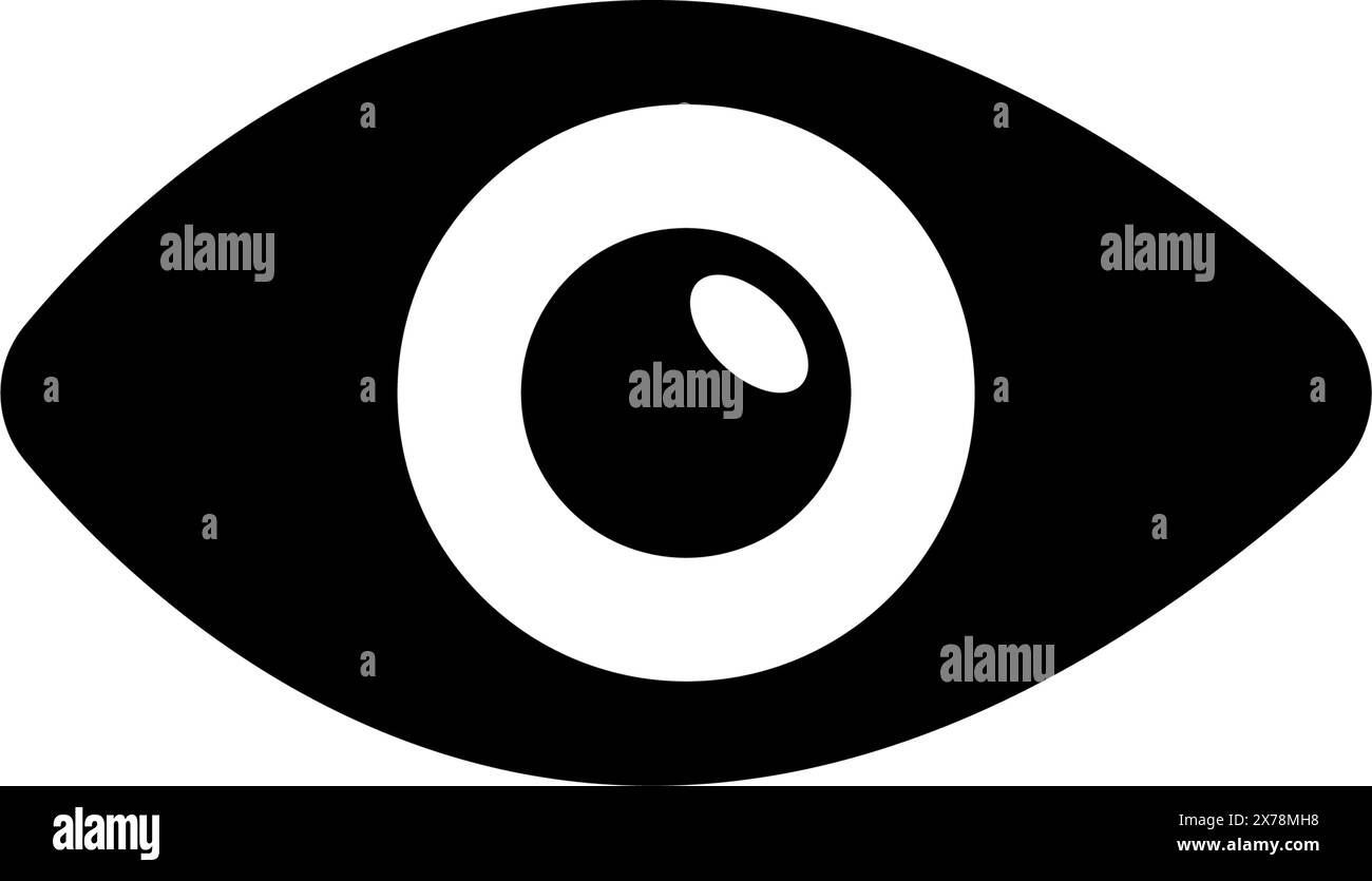 A simple black and white silhouette of an eye, conveying the concept of ...