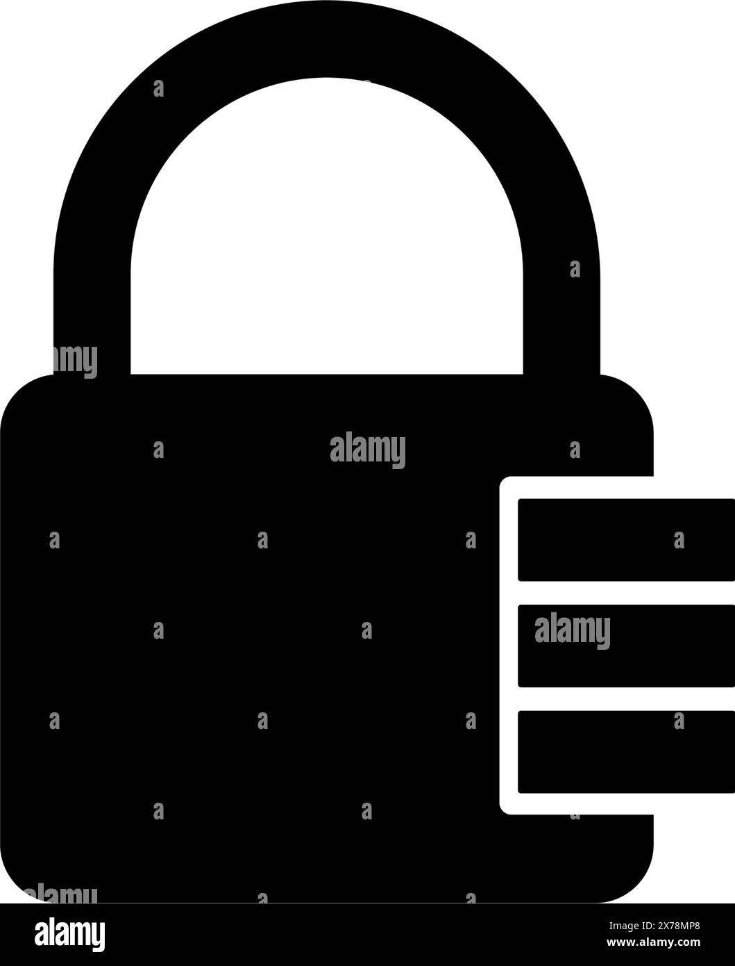 A simple black silhouette of a closed padlock, representing the ...
