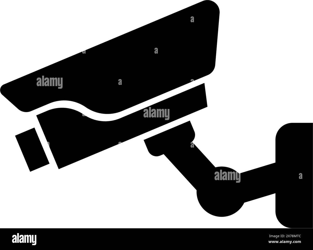 A simple black silhouette of a surveillance camera, representing the ...