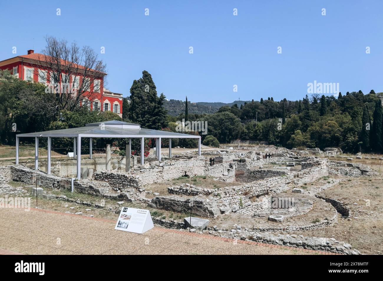 The eastern baths, a Roman ruins located in Nice in the district of ...