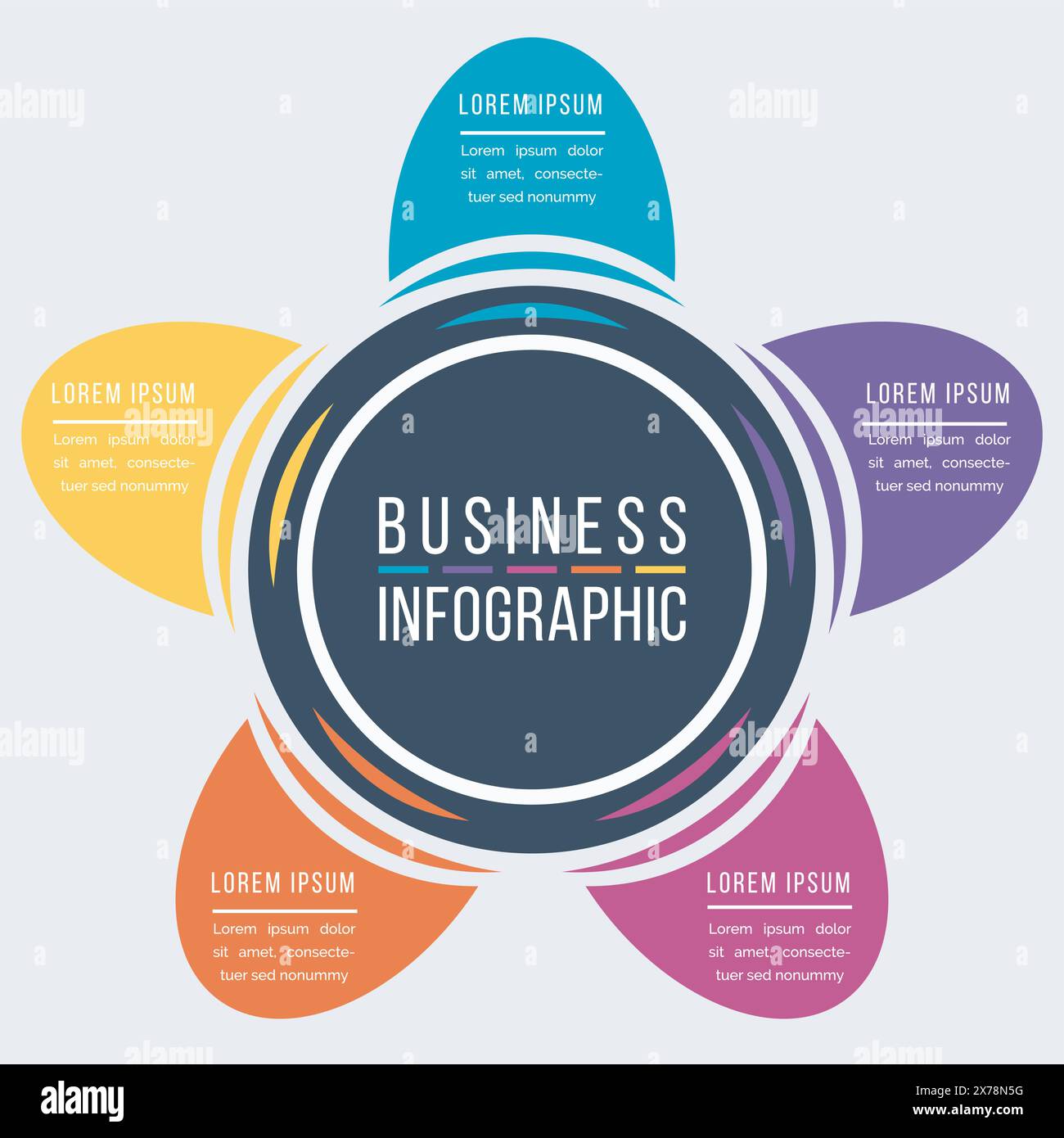 Business infographic design 5 steps, objects, elements or options ...