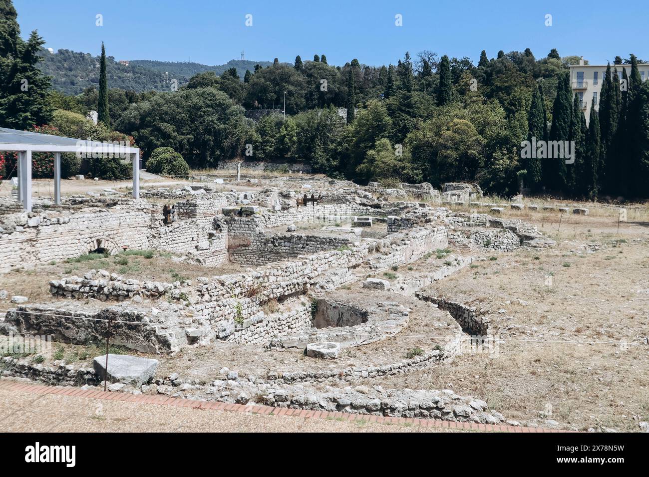 The eastern baths, a Roman ruins located in Nice in the district of ...
