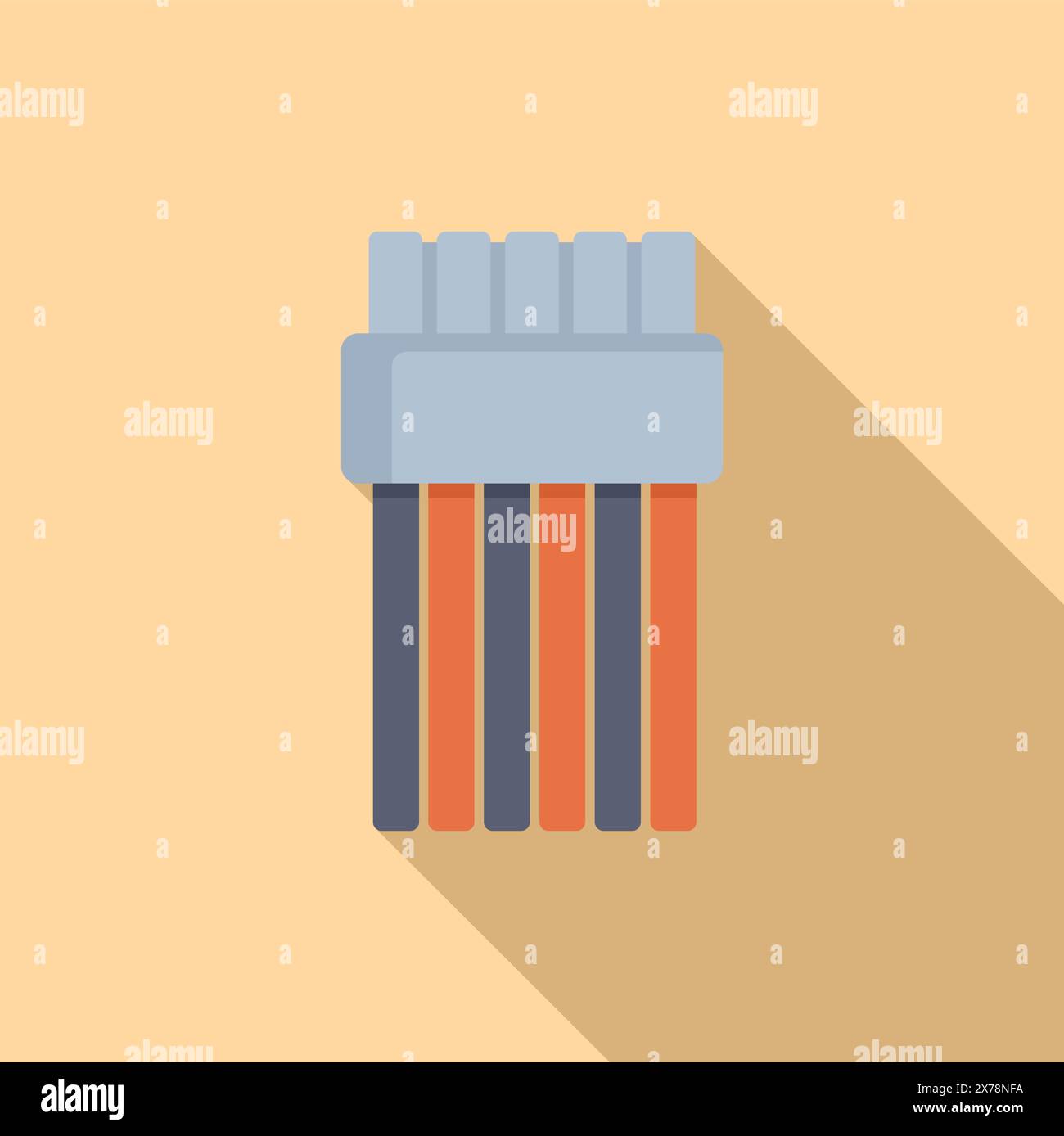 Flat design icon of colorful ethernet cables with connectors on a beige background Stock Vector ...