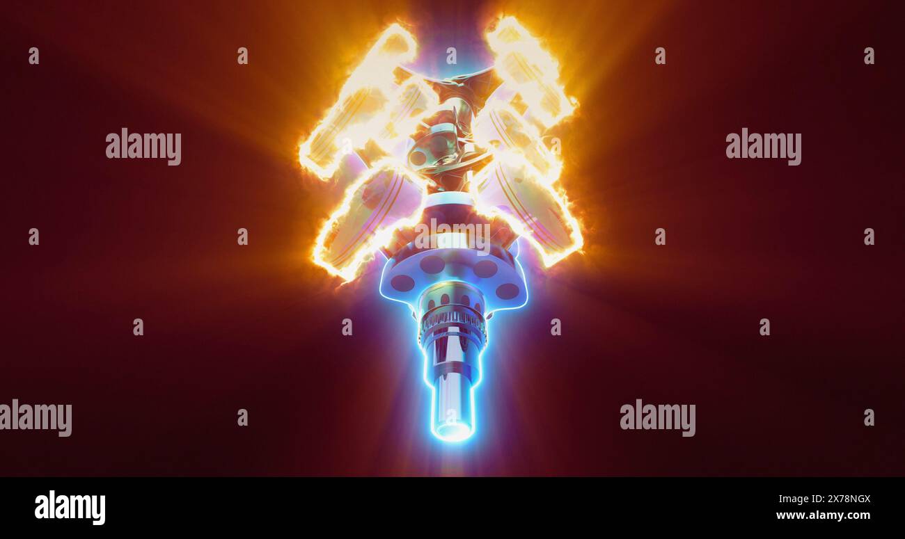 Futuristic engine animation. 3D render Stock Photo - Alamy