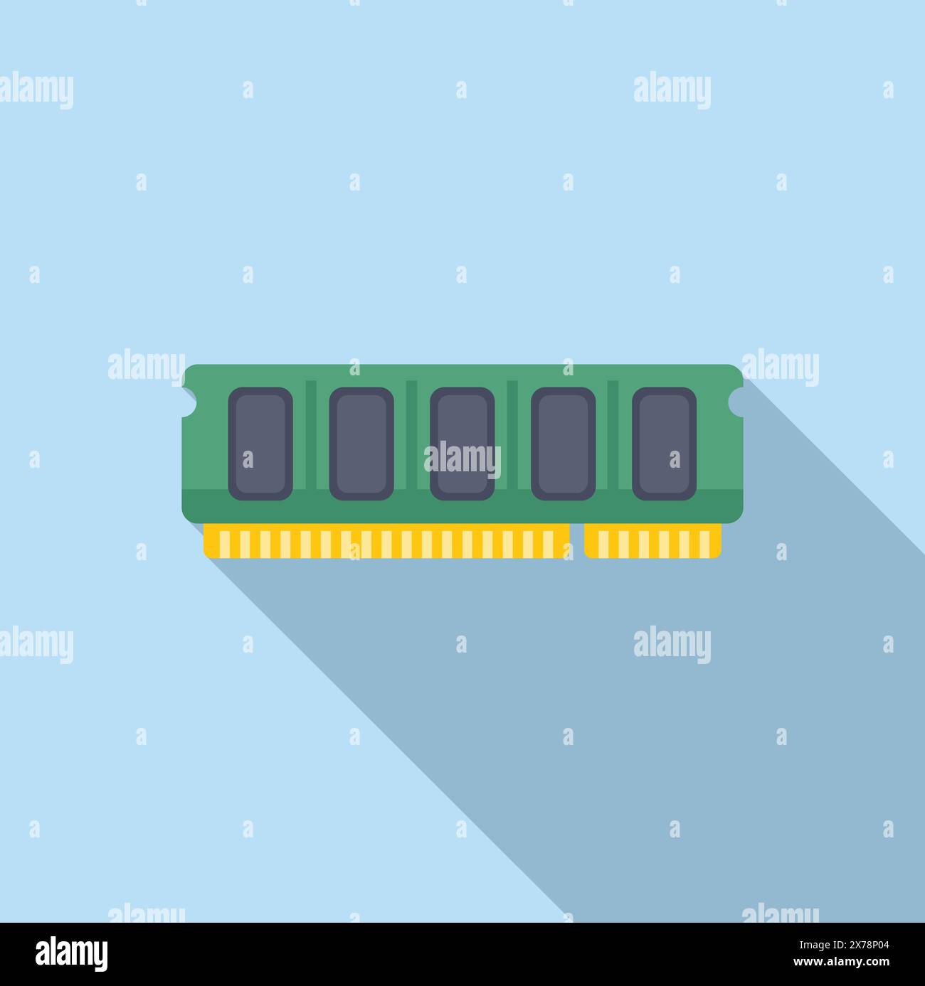 Flat Design Vector Graphic Of A Ddr Ram Module Ideal For Techrelated Content Stock Vector Image