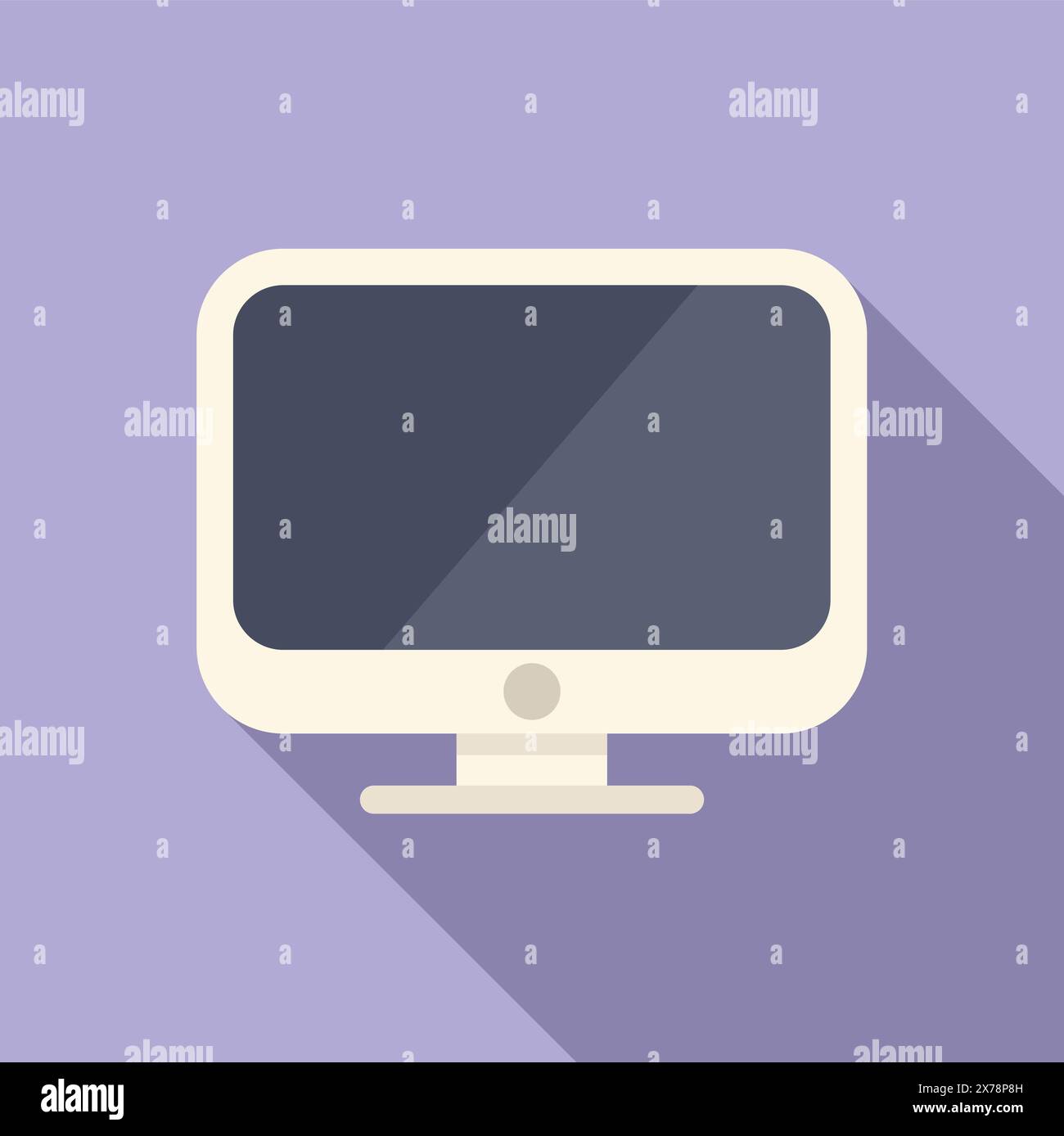 Vector illustration of a sleek, flat design computer monitor on a ...