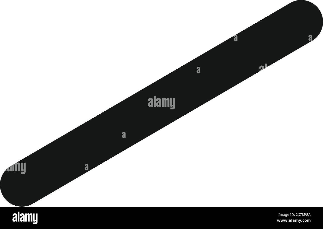 Abstract black diagonal line on white background, suitable for icons or ...