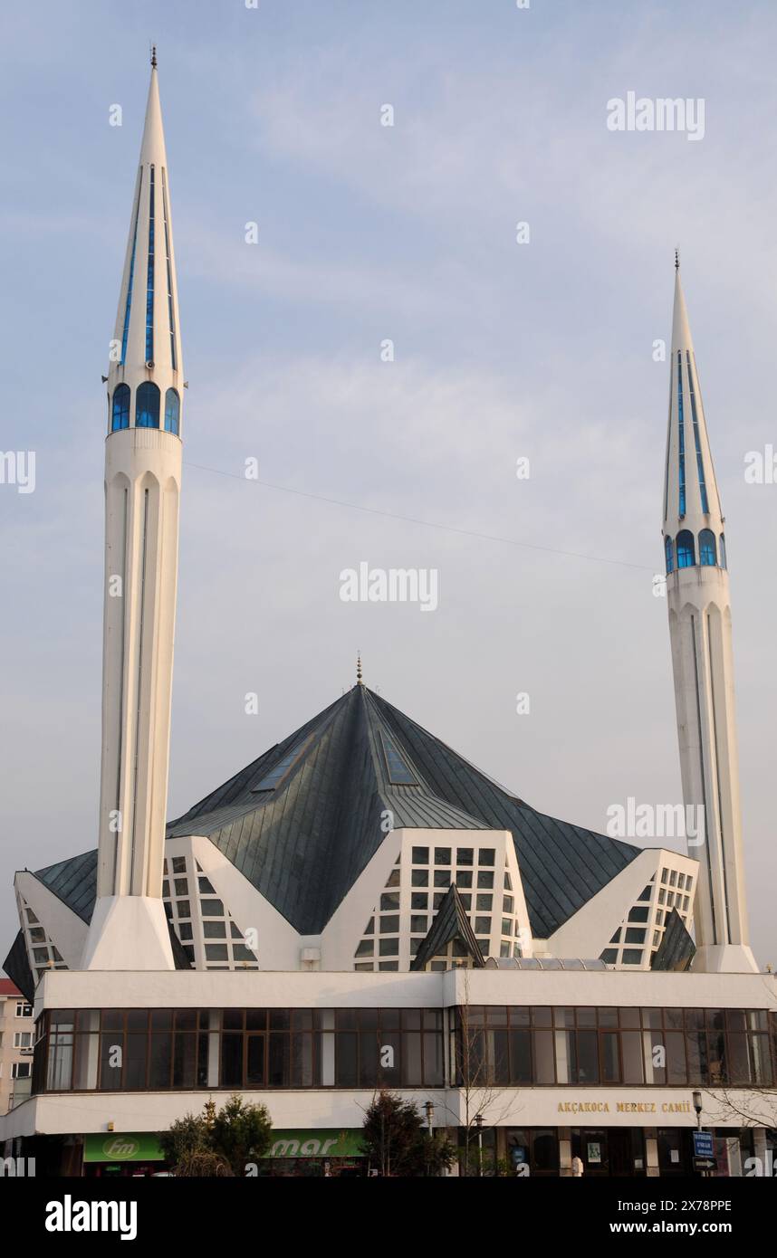 Merkez Mosque, located in Akcakoca, Duzce, Turkey, is a modern and ...